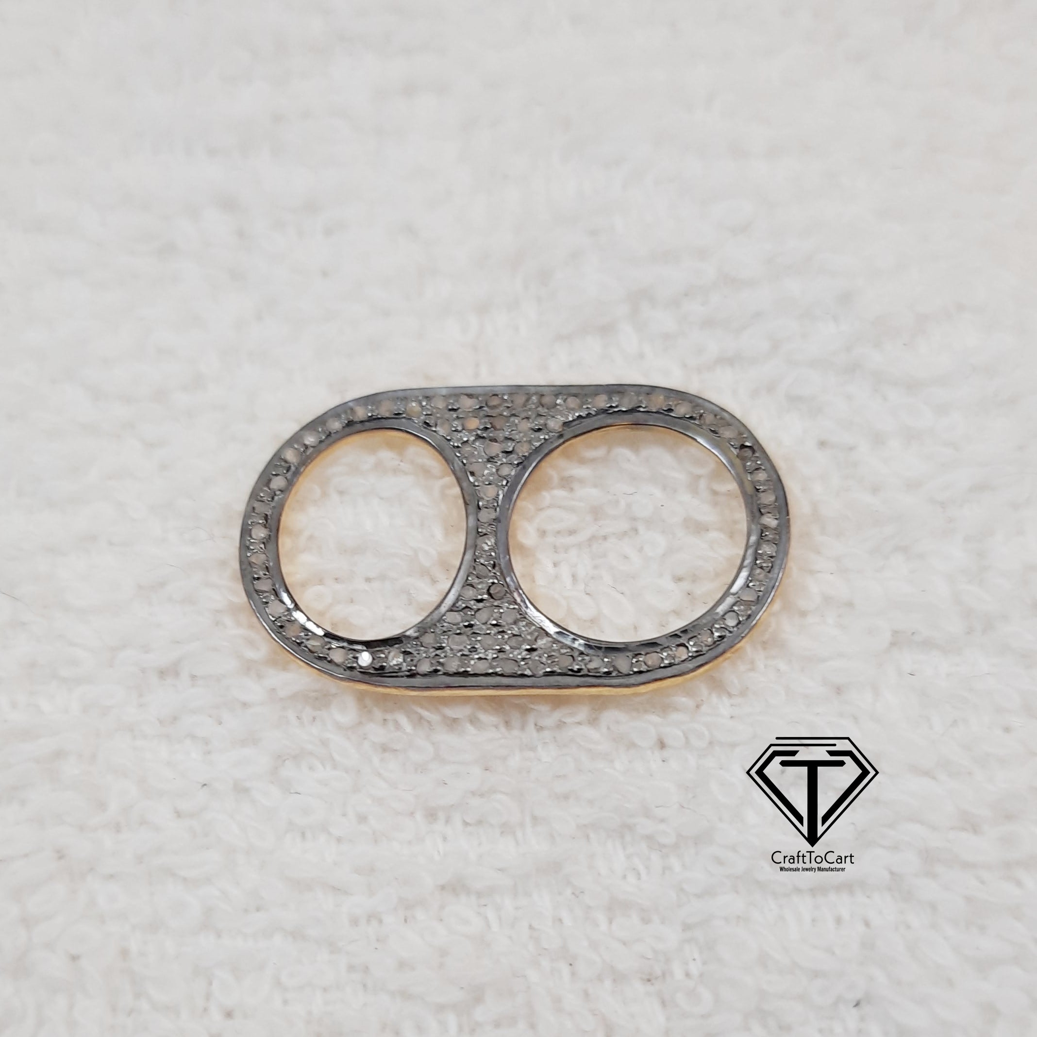 Pave Diamond Connector, Pave Diamond Rectangle Connector, Diamond Bar ...