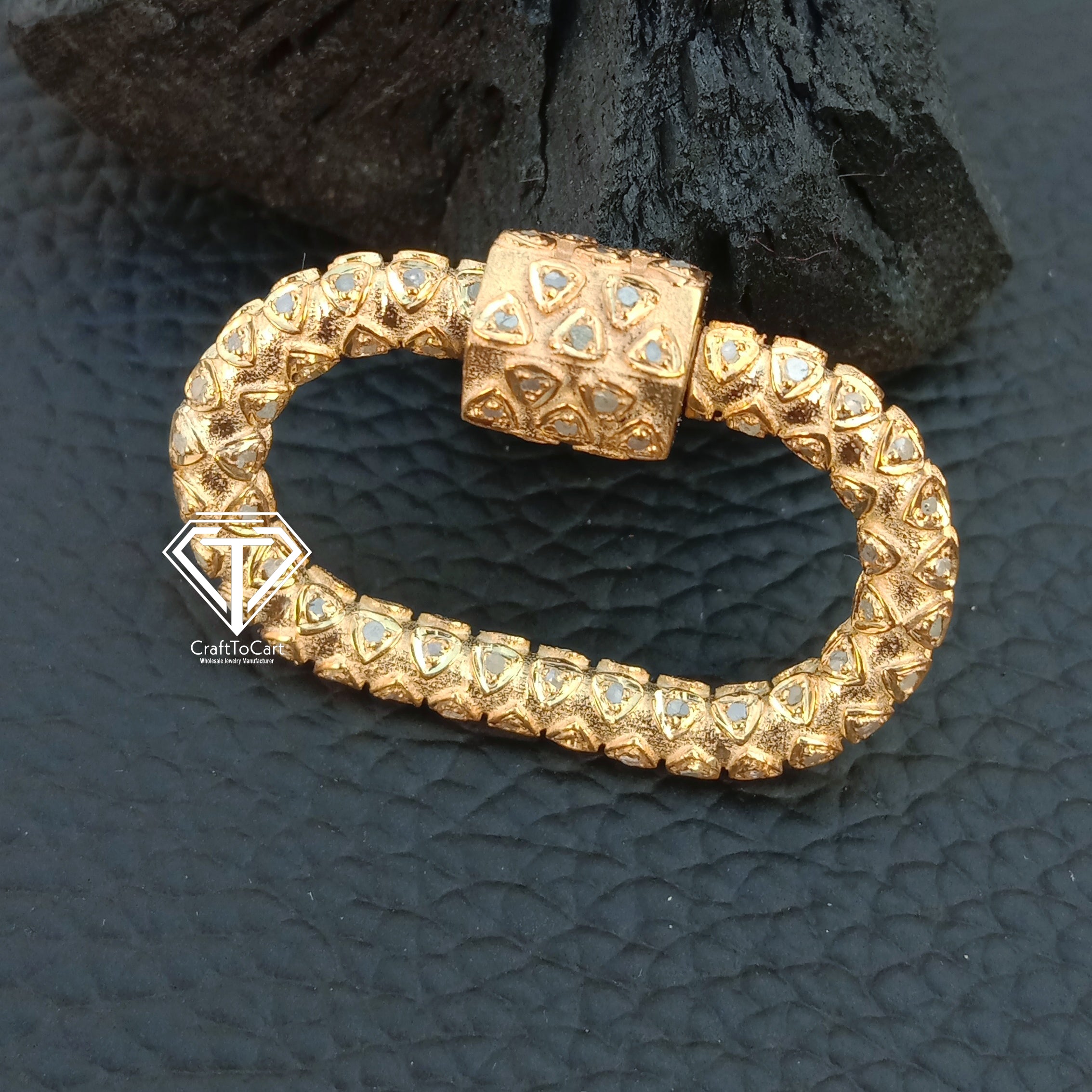 Pave Diamond Rectangle Screw Lock – CraftToCart